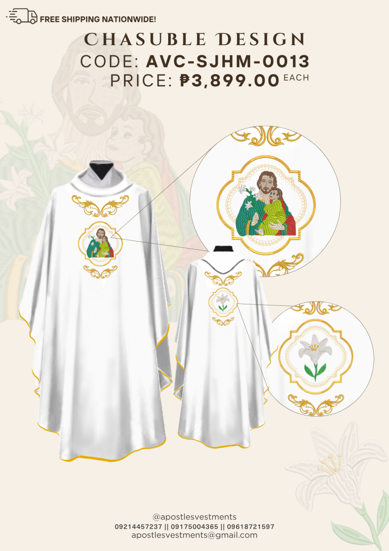 ST. JOSEPH HUSBAND OF MARY CHASUBLE DESIGN (AVC-SJHM-0013) ₱3899 ONLY