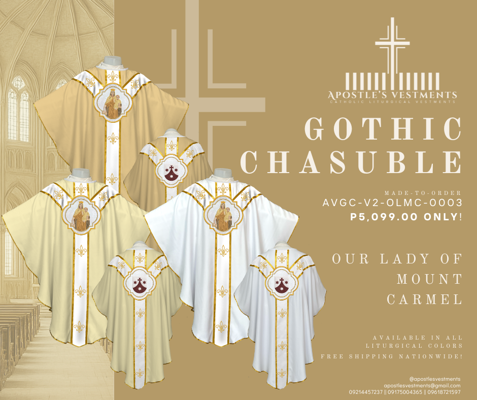 OUR LADY OF MOUNT CARMEL GOTHIC CHASUBLE V2 DESIGNS (AVGC-V2-OLMC-0003 ...